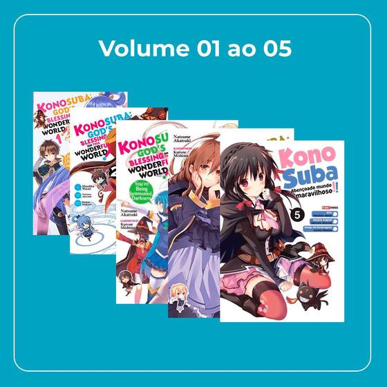 Kit Mangá Konosuba - Volume 01 ao 05 - Panini - Máscara e Rímel para ...
