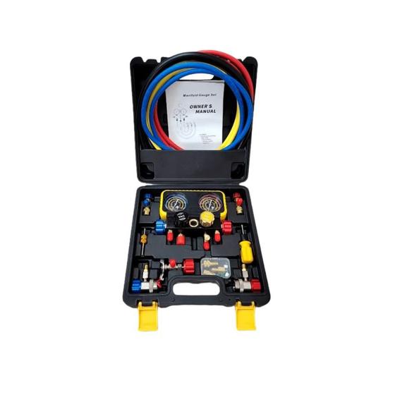 Kit manifold 4 vias-mssr 401-fluidos r410/r32/r22/r134a - Manômetro ...