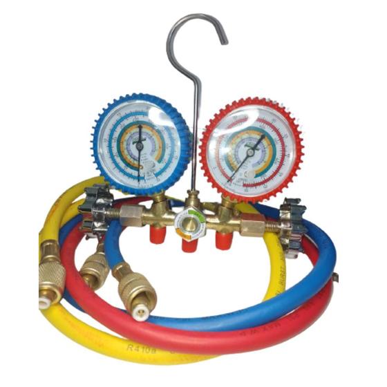 Kit Manifold R410a R22 R404 R507a e mangueiras - ECOTOOLS - Manômetro ...