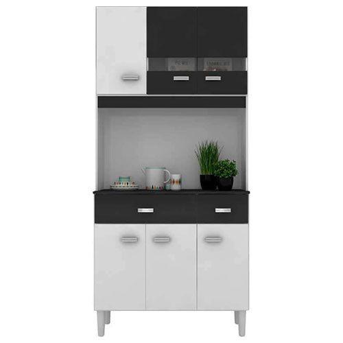 Kit Manu 6 Portas 2 Gavetas Poquema - Cozinha Compacta / Completa ...