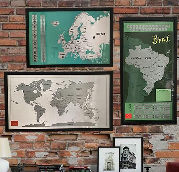 Kit Mapas De Raspadinha - Mundi Brasil E Europa Scratch Map - Abracei ...