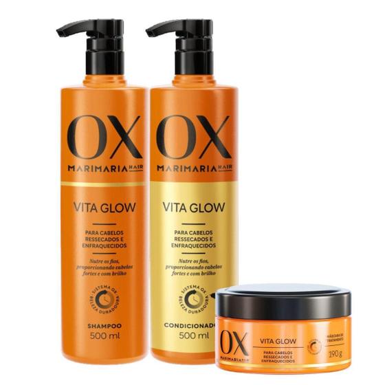 Kit Mari Maria Hair Ox Vita Glow 500ml - Kit de Tratamento para Cabelos ...