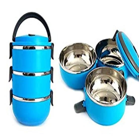 Kit Marmita Fitness Inox Térmica Hermética 3 Compartimentos - Gimp ...
