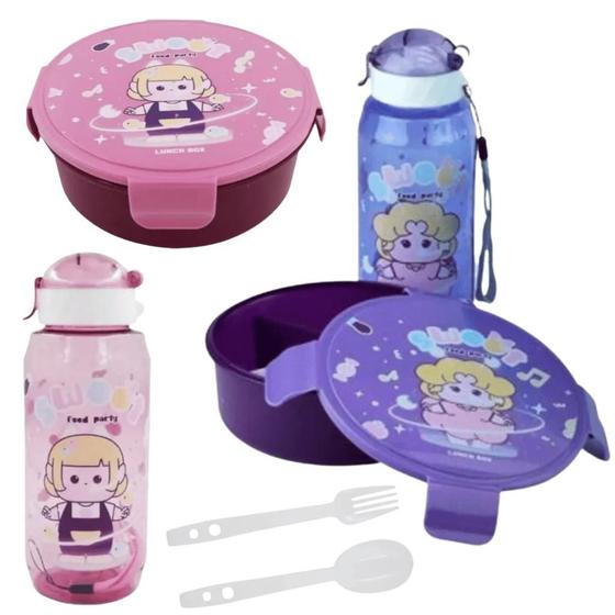kit marmita lancheira infantil e garrafa de plástico 550ml - INTER ...