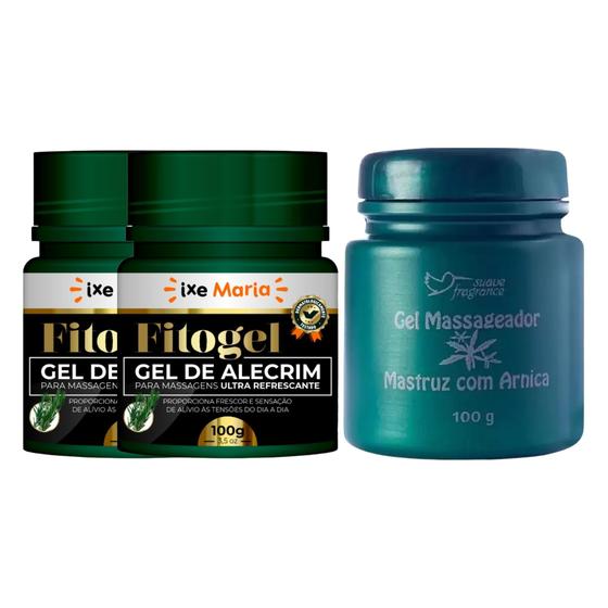 Kit Masagem para Combate a Dor: 2 Fitogel Gel de Alecrim Ultra ...