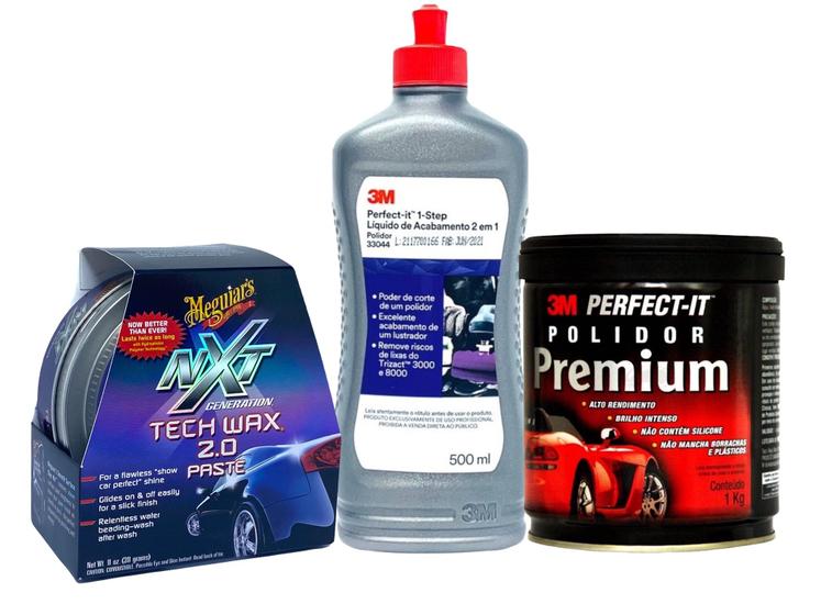 Kit Massa de Polir 3M PERFECT-IT + Polidor 3M Perfect-it + Cera ...
