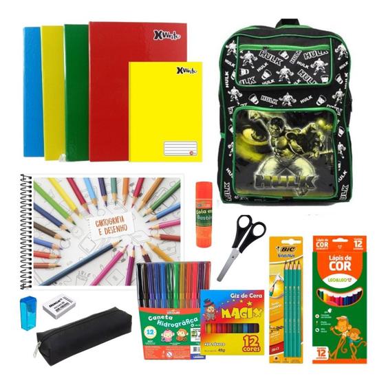 Kit Material Escolar Ensino Fundamental Básico Completo Personagem da ...