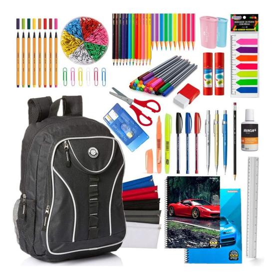 Kit Material Escolar Ensino Medio Completo Mochila Juvenil - IMP ...