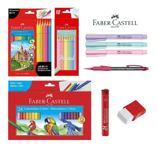 Kit Material Escolar Faber Castell 9 Itens - Faber-Castell - Material ...