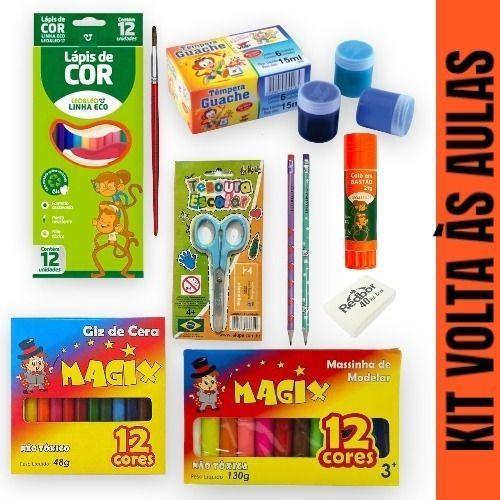 Kit Material Escolar Infantil Básico Completo - KITESCOLAR2 - Material ...