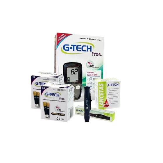 Kit Medidor de Glicose Free com 100 Tiras GTech - Equipamentos e ...