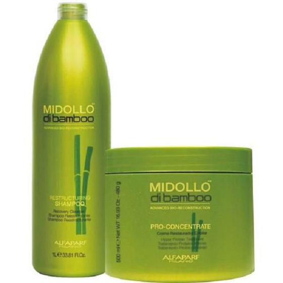Kit Midollo Di Bamboo Shampoo1 Máscara Pro Concentrate 500Ml - Alfaparf ...