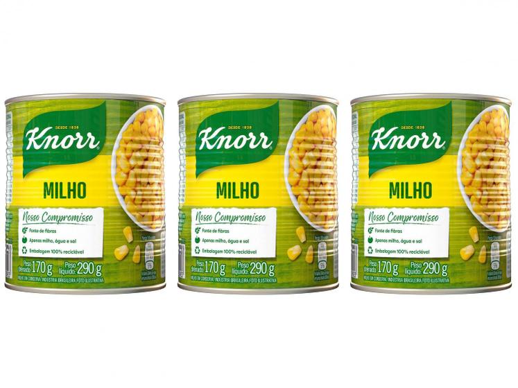 Kit Milho em Conserva Knorr 170g - 3 Unidades - Milho em Conserva ...