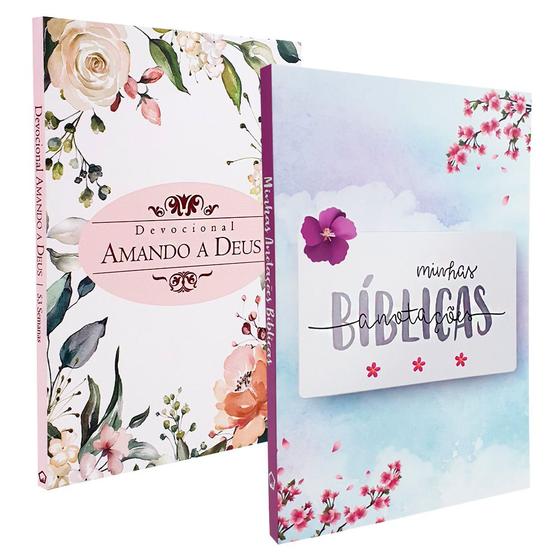 Kit Minhas Anotações Bíblicas Aquarela + Devocional Amando a Deus ...