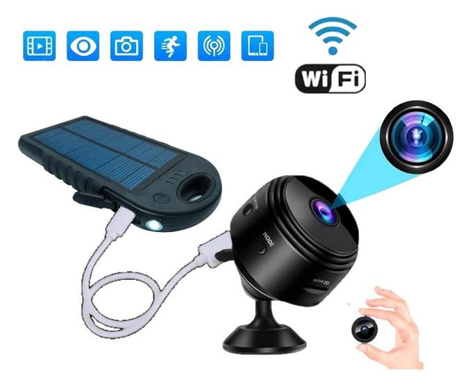 Kit Mini Câmera Espiã De Segurança Wifi e Carregador Portátil Com ...