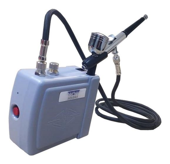 KIt Mini Compressor Ar + Aerógrafo 0,3mm copo fixo - Onetools - Kit ...