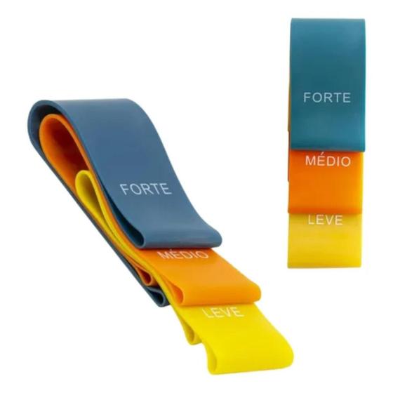 Kit Mini Faixa Elástica Band Com 3 Intensidades Treino Exercícios Casa ...