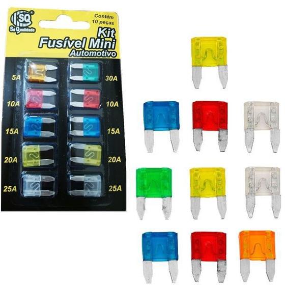 Kit Mini Fusível Para Automóvel Com 10 Peças - SQ - Fusíveis - Magazine ...