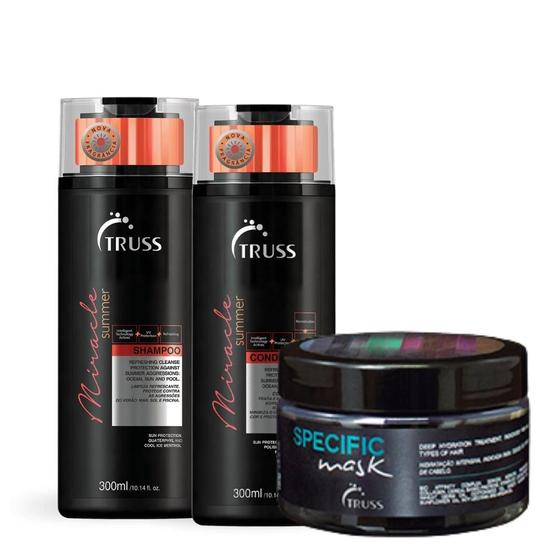 KIT MIRACLE SUMMER Shampoo + Cond.+ Specific Mask Truss - Kit Shampoo e ...