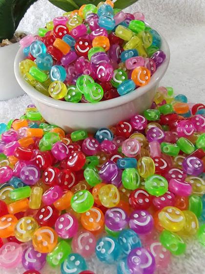 Kit Missangas Smile Transparente Colorido P/ Pulseiras - 50 gramas ...