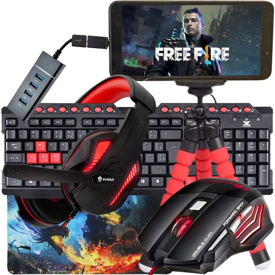 Kit Mobilador 3.0 Hub USB Completo Com HeadSet Tripe Mouse Gamer ...