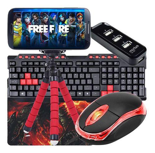 Kit Mobilador Completo Gamer Para Celulares Android Teclado Mouse Hub Tripe - Acessórios e ...