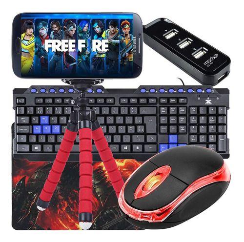 Kit Mobilador Completo Gamer Para Celulares Android Teclado Mouse Hub ...