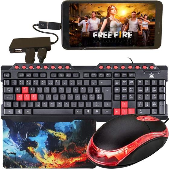 Kit Mobilador Gamer Completo Teclado Mouse Pad Compatível com Vários ...