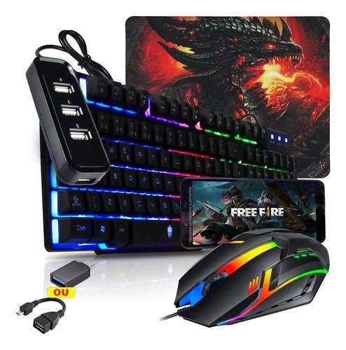 Kit Mobilador Gamer Led RGB Teclado e Mouse + Pad Speed Estampado - Kit ...