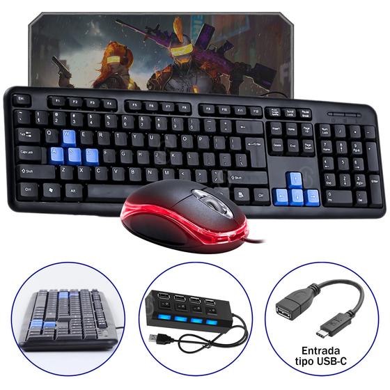 Kit Mobilador Teclado e Mouse Cabo Otg HUB e Mousepad Completo - Bmax - Kit Periféricos ...