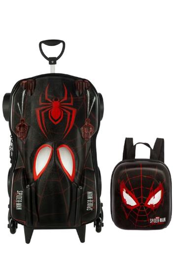 Kit Mochila com Rodinha 3D Homem Aranha Miles + Lancheira Diplomata ...