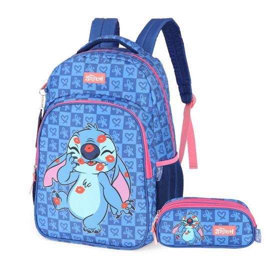 Kit Mochila e Estojo Escolar Juvenil Lilo Stitch - Luxcel - Material ...