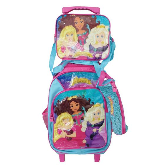 Kit mochila rodinha lancheira estojo lovely princess - rocie - Material ...