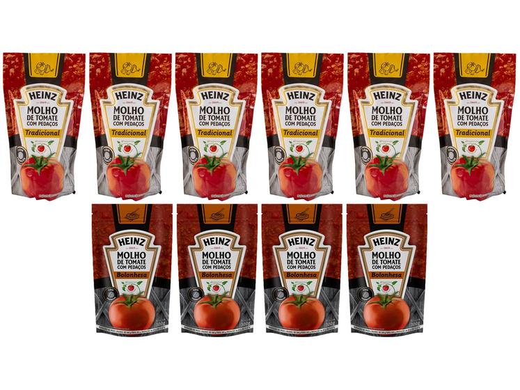 Kit Molho de Tomate Bolonhesa Heinz 300g - 4 Unidades + Tradicional 300g 6 Unidades - Molho de ...