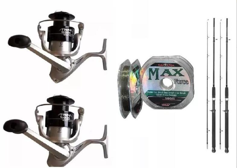 Kit Molinete 2 Arena 4000 + 2 Varas De 50 Libras + Linhas - Marine Sports - Kit Vara e Molinete ...