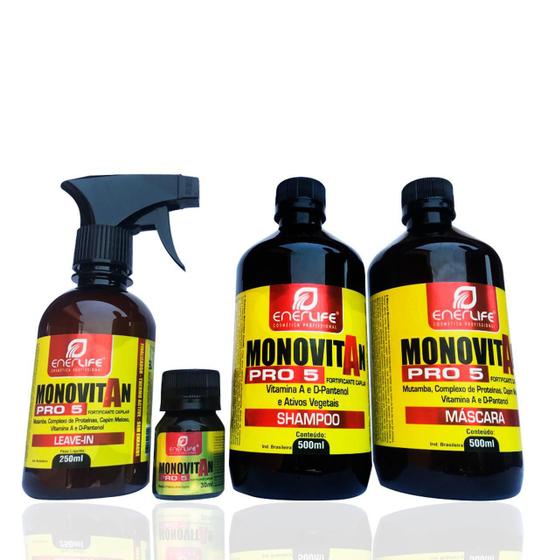 Kit Monovitan Pró 5-Força Reconstrução E Crescimento Capilar - Enerlife ...