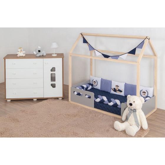 Kit Montessoriano Trança para Mini-Cama 7 Peças + Varal Bandeirinhas ...