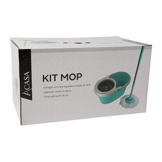 Kit Mop com 2 Refis Cinza e Azul - A/CASA - ACASA - Mop - Magazine Luiza