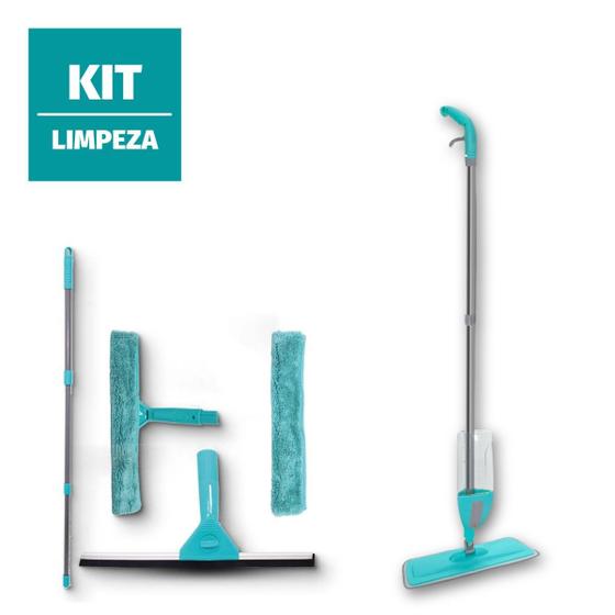 Kit mop spray rodo limpa vidro mágico esfregão limpeza moop - 123Útil ...