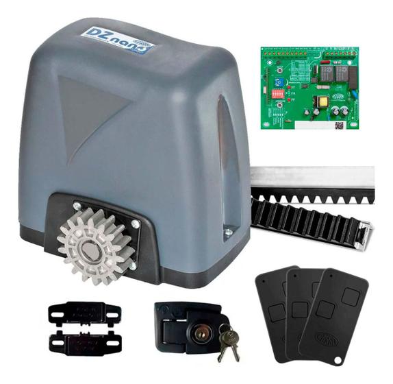 Kit Motor Automatizador Portão Eletrônico Dz Nano 1/4 Rossi Para ...