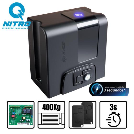 Kit Motor Rossi Portão Deslizante Dz Atto Nitro 36 400kg 3s Residencial ...