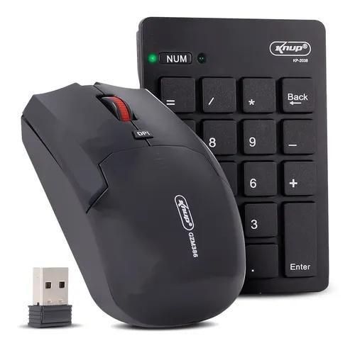Kit Mouse E Teclado Numérico Sem Fio Notebook Wireless2.4ghz - Knup ...