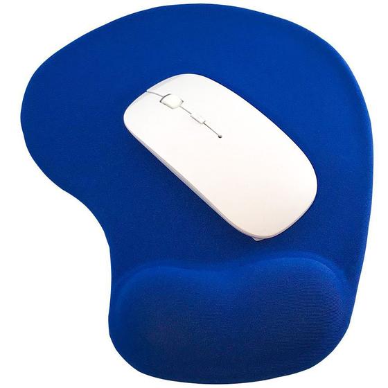 Kit Mouse Sem Fio e Mouse Pad Ergonômico TopGet Azul e Branco - Kit ...