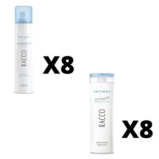 Kit Mulher 8 Sabonete Líquido + 8 Desodorantes Íntimo Racco ...