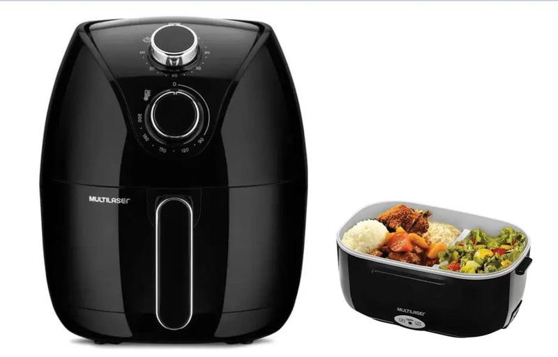 Kit Multilaser Fritadeira Elétrica Air Fryer 4L Preta CE221 110v com ...