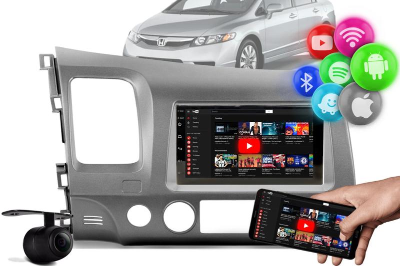 Kit Multimidia Android 12 Gps Wi-fi + Camera + Moldura Honda Civic 2007 - 2012 - ANDROID1GB - E ...