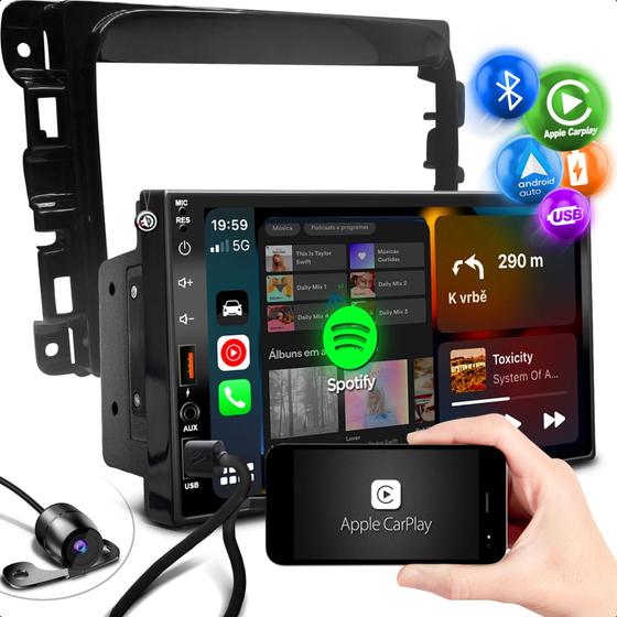 Kit Multimidia Carplay 7 Polegadas + Moldura FIAT MOBI E UNO 15/21 + Câmera - MP5 COMBAT - etech ...