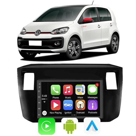 Kit Multimidia Carplay Android Auto Volkswagen Up 2018 2019 2020 2021 7" Comando Por Voz Siri ...