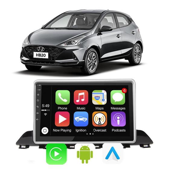 Kit Multimidia Carplay Hb20 2020 2021 2022 2023 2024 9 Polegadas Online HD Bluetooth Play Store ...