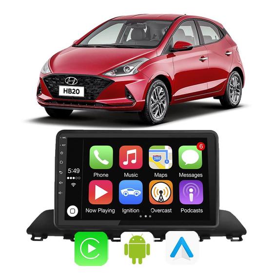 Kit Multimidia Carplay Hb20 2020 2021 2022 2023 2024 9 Polegadas Online HD Bluetooth Play Store ...